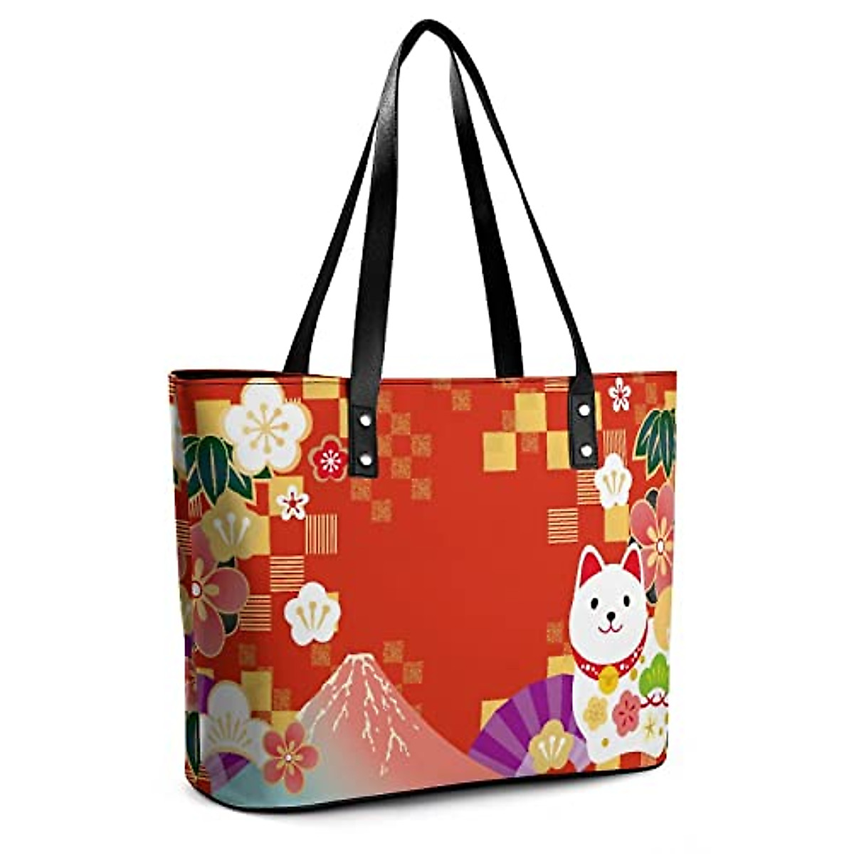 Womens Handbag Japan Style Pattern Leather Tote Bag Top Handle Satchel Bags For Lady