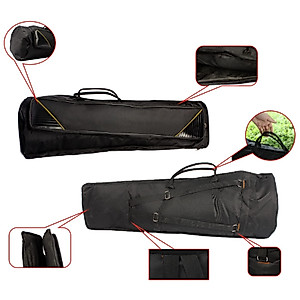 Generic Trombone Bag Gigbag Oxford Waterproof Alto Tenor Trombone Backpack with Adjustable Shoulder Strap Padded Trombone Carrying Bag Soft Case (black), 91X37X7CM, (14DG2337LIRE)