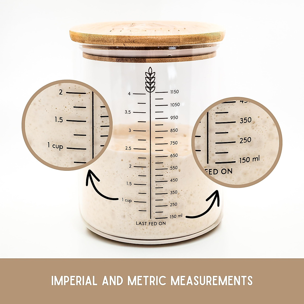 Sourdough Starter Kit | 50oz Wide Mouth Glass Jar | Sourdough Bread Baking Supplies| Sourdough Starter Jar | Sourdough Baking Kit | Sourdough Jar Wide Mouth | Sourdough Starter Jar Glass