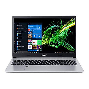 Acer Aspire 5 Slim Laptop, 15.6" Full HD IPS Display, 10th Gen Intel Core i5-10210U, 8GB DDR4, 256GB PCIe NVMe SSD, Intel Wi-Fi 6 AX201 802.11ax, Fingerprint Reader, Backlit KB, A515-54-59W2, Silver