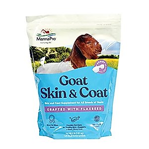 Manna Pro Goat Skin & Coat Supplement | for All Breeds of Goat | Provides Nutrients for Healthy Skin | 4 Pounds