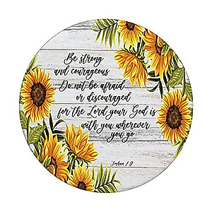 Joshua 1 9 Christian Bible Verse Sunflower Scripture Quote PopSockets Swappable PopGrip