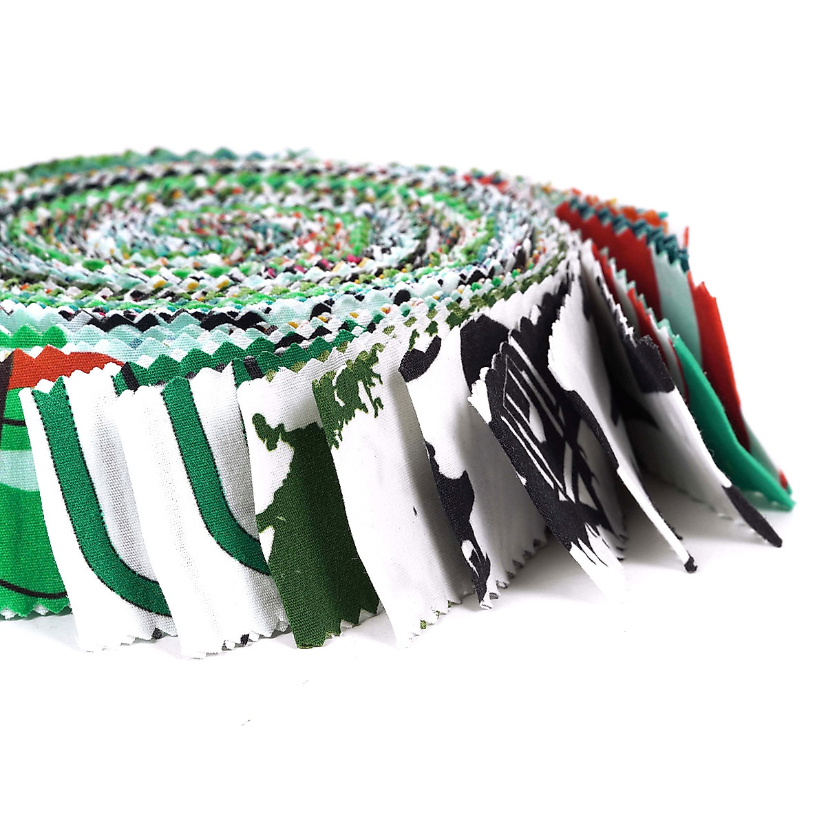 Soimoi 40Pcs Travel Print Precut Fabrics Strips Roll Up 1.5x42inches Cotton Jelly Rolls for Quilting - Multicolor