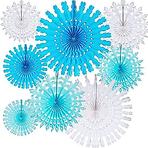8 Pieces Tissue Paper Snowflakes Hanging Paper Snowflakes Christmas Snowflake Paper Decoration for Birthday Christmas Tree Baby Shower Wedding Home Ornament
