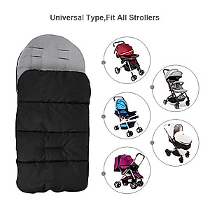 Kidsidol Baby Sleeping Bag Universal Bunting Bag Stroller Footmuff Cover 3-in-1 Baby Stroller Blanket Waterproof Windproof Stroller Annex Mat Keep Warm and Detachable (Grey)