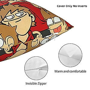 Anime Manga Eddsworld Pillow Covers Decorative Throw Pillow Cases Soft Sofa Bed Pillowcases for Living Room Bedroom Couch 20"X20"