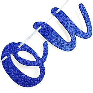 Blue Glitter We Will Miss You Banner - Farewell Banner - Graduation, Retirement, Going Away, Goodbye, Farewell Party Decorations