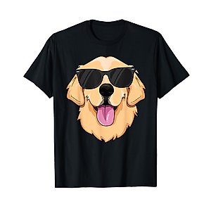 Golden Retriever T-Shirt for Kids Boys Girls Sunglasses Pet T-Shirt