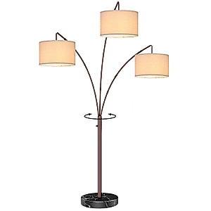 PARTPHONER Arc Floor Lamps for Living Room, Modern Floor Lamp Tall Standing Lamps, Multi-Arm Trilage Arched Floor Lamp for Bedroom Lounge Home Office, Oil Rubbed Bronze