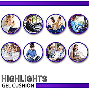 JOOM Gel Seat Cushion for Long Sitting – Back, Sciatica, Hip, Tailbone Pain Relief Cushion – Gel Seat Cushion for Office Chair, Cars, Long Trips – Egg Seat Gel Cushion for Wheelchair Pressure Relief