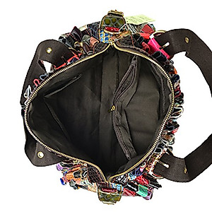 Sibalasi Women’s Multicolor Bag Designer Purse Large Tote boho purse Colorful Summer Bag （Roll）