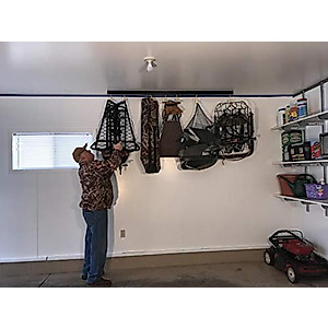 Titan Track Adjustable Overhead Garage Ceiling Storage Rack (74" Length) Holds 50lbs. per Hook, Plus 1 Additional Hook per Track Free