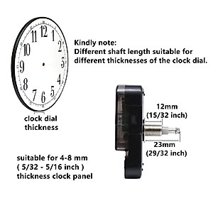 TIKROUND Youngtown High Torque Long Shaft Clock Movement Mechanism with 12 Inch Long Spade Hands