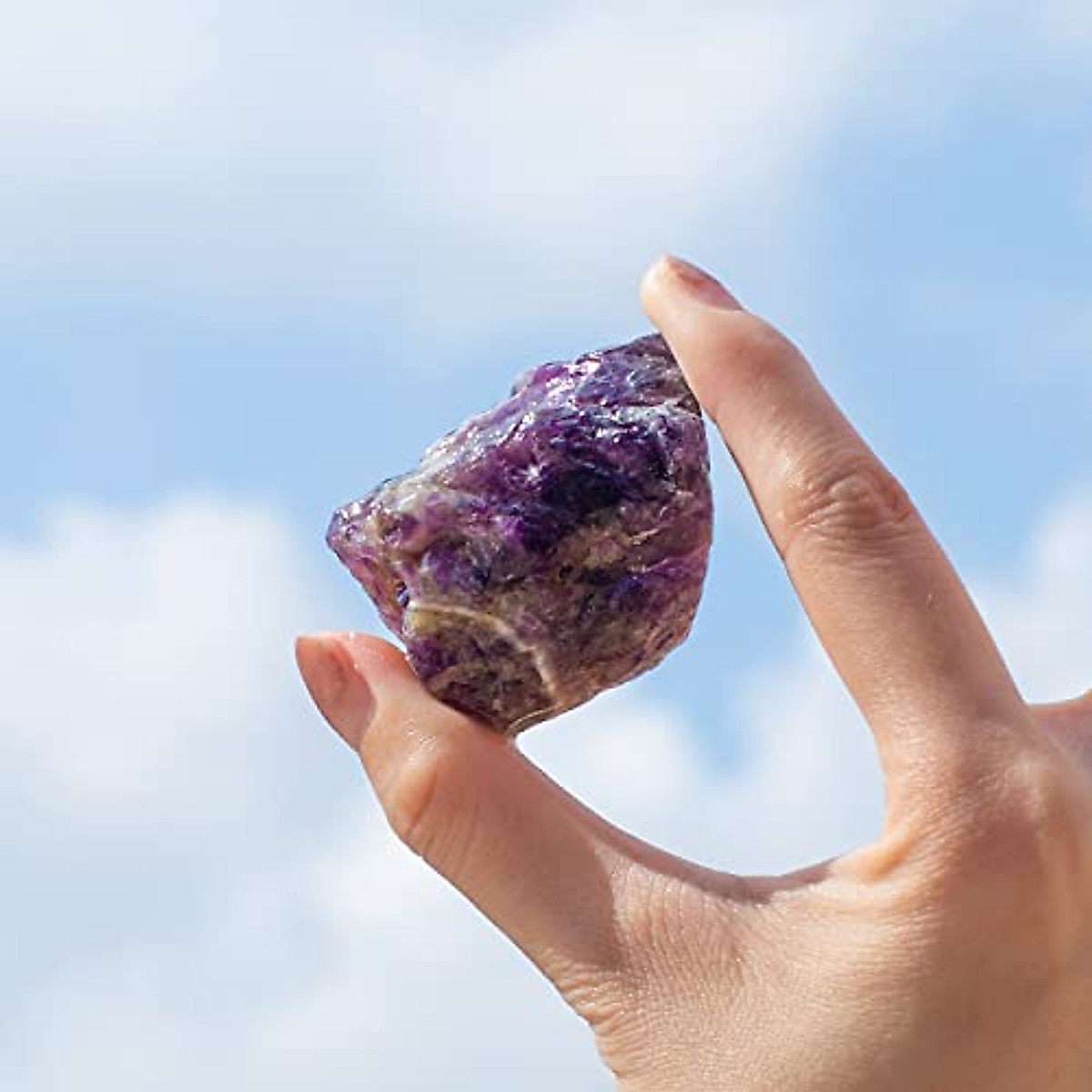 FORBY 1 lb Bulk Amethyst Rough Stones - Large 1" Natural Raw Stones Crystal for Tumbling, Cabbing, Fountain Rocks, Decoration,Polishing, Wire Wrapping, Wicca & Reiki Crystal Healing