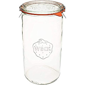 VERSAINSECT – 1.5L Glass Jars with Large Storage Capacity – Preserving Jars with Airtight Lids Suitable for Pickling – Heat Resistant Canning Jars - Microwave Safe - (1 Jar with Glass Lid) 54 fl. oz