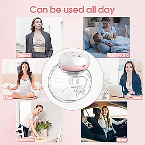 Hands Free Breast Pump, Electric Breast Pumps, 12 Levels 3 Modes Double Wearable Breastpump, Portable 1200mAH, LCD, Quiet and Painless, Leak-Proof 140° Silicone, Comfortable Breastfeeding Necessities