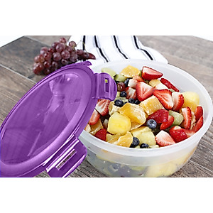 Neoflam Food Storage Plastic Bowls with Lids, 12 Piece Set - Kitchen Foundations, Nestable, Stackable, BPA-Free, Snap Lock, Airtight, Rainbow, Mixing, Food Prep, Containers