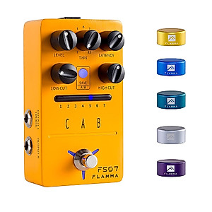 FLAMMA FS07 Cabinet Simulation Pedal with Guitar Pedal Footswitch Toppers 5 Pcs One-Step Installation