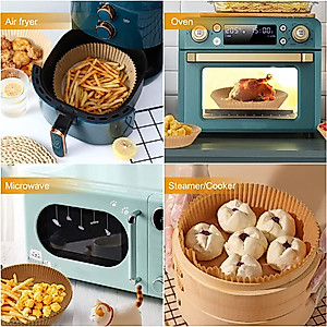 150PCS Air Fryer Disposable Paper Liner, Nantala Round Air Fryer Paper Liners, Parchment Paper Non-Stick, Water-proof, Food Grade Paper Liner for Baking Roasting Microwave (6.3 Inch)