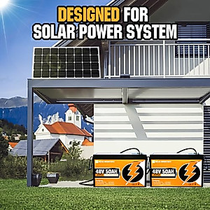 ECO-WORTHY 48V 50Ah 2560Wh Golf Cart LiFePO4 Lithium Battery, Fast Charging Battery with BMS Protection, More Efficient and Lightweight, Perfect for Most of Backup Power and Off Grid Applications