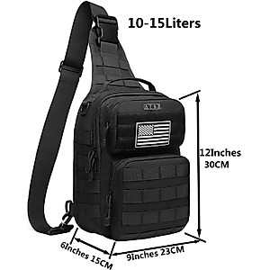 ATBP Tactical Sling Backpack With Holster Military Crossbody Bag for Men Single Shoulder Back Pack 10L