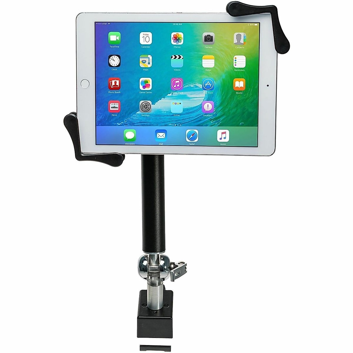 Tablet Pole Clamp – CTA Heavy-Duty Pole Clamp for iPad 10th Gen 10.9" - iPad 7th/8th/9th Gen 10.2” - iPad Air 4 - iPad Pro 12.9” - Galaxy Tab - Surface Pro 7 - Surface Go 3 & More - Black (PAD-HPC)