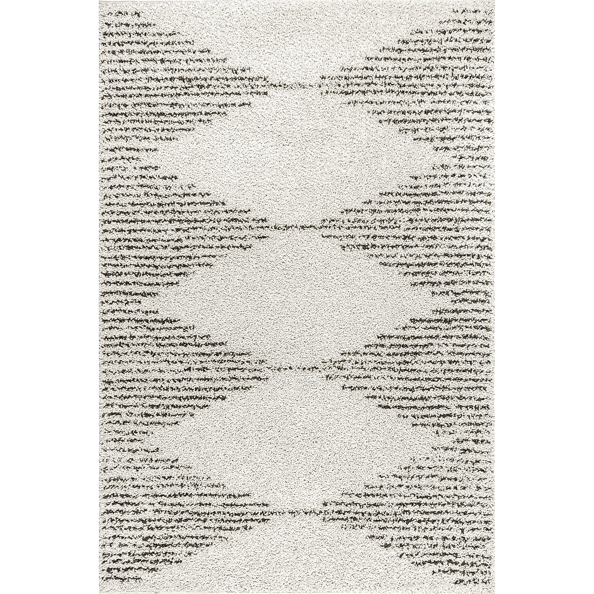nuLOOM Scarlette Abstract Diamond Shag Area Rug, 7x9, Off-white