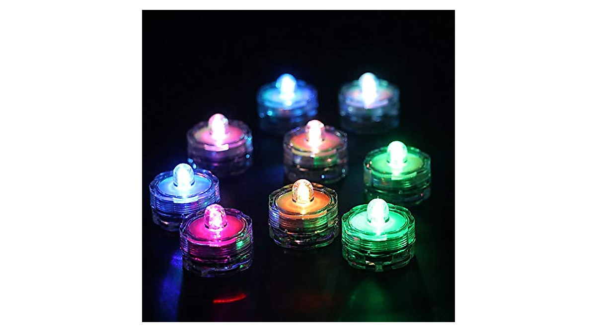Rhytsing 12 Submersible LED Tea Lights - Waterproof, RGB
