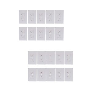 DOITOOL 20pcs Safety Electric Childproof Wall Plugs Socket with Screws Plug Anti Outlet Closing Self- closing Home for Plate Room Protectors Covers Self Protector Use Standard Office