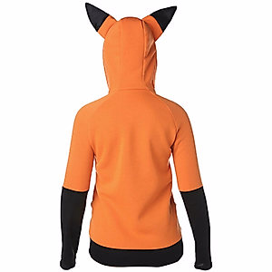 COSMOVIE Anime Fox Orelhas Cosplay Hoodie Fleece Jacket halloween Cosplay Sweatshirt Cute Animal Costume Coat Orange