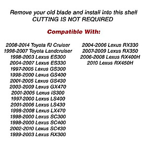 KeylessOption Keyless Entry Remote Key Blade Fob Shell Case Cover Repair for Toyota HYQ12BBT HYQ1512V (Pack of 2)