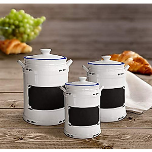 American Atelier Vintage Blue 3-Piece Canister Set, 21x8x11"