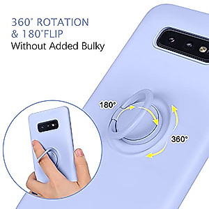 Telaso Samsung Galaxy S10e Case, Slim Silicone | Kickstand with 360° Ring Holder | Support Car Mount | Soft Gel Rubber Hybrid Bumper Galaxy S10e Phone Case Cover for Girls Women, Purple/Lavender