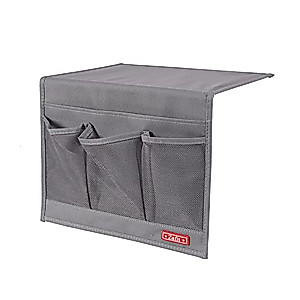 Zafit Bedside Storage Organizer, Table Cabinet Storage Organizer Bedside Organizer Caddy for Remotes Phone Glasses (Classic 4 Pockets-Grey)