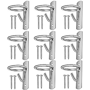 10 Pcs Equestrian Bucket Hook Hangers Metal Horse Water Bucket Hooks Heavy Duty Horse Accessories Wall Mount Bucket Holder for Horse Stall Feed Stable Farmhouse Supplies (Silver)