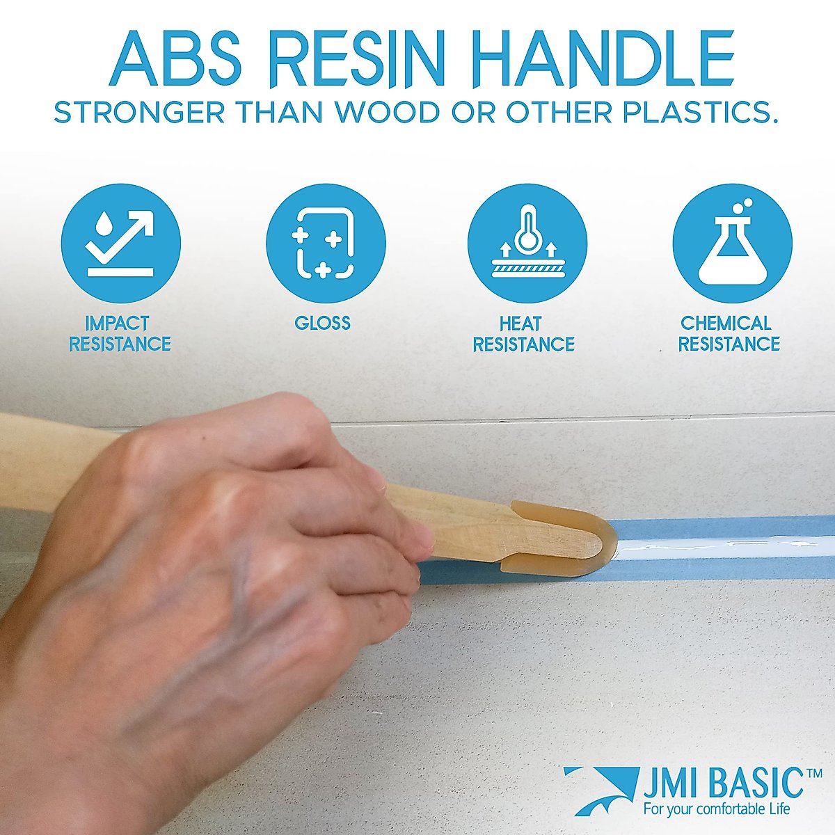 JMIBASIC Grout Caulk Finishing Tool - Multi Size 4 Pieces Set - Smooth Grout Sealant Silicone Caulking Tool - Rubber Spatula Spreader - Grout Sealer Applicator - Ergonomic Handle Grip_ABS (1.1 Inch)