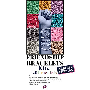 El Galeón Friendship Bracelet Kit DIY Albums Mix Beads for Bracelets Glass Alphabet Letter Beads Elastic (Albums Version)