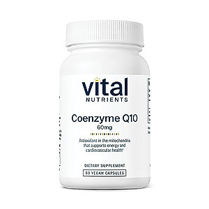 Vital Nutrients CoQ10 60mg | Vegan Supplement | CoEnzyme Q10 from Ubiquinone | Potent Antioxidant to support Heart Health and Energy levels* | Gluten, Dairy and Soy Free | Non-GMO | 60 Capsules