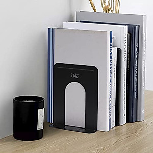 Mr. Pen- Book Ends, Black, 4 Pack, Heavy Duty Metal Bookends for Shelves, Book Holders for Shelves, Book Stoppers, Book Holders, Book Ends for Office, Metal Bookends, Book Ends to Hold Books.
