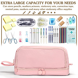 HLDIFENGGS Large Pencil Pouch, Special Preppy Aesthetic Pencil Case with Compartments, Pencil Bag Big for School Teens Office College Girl Boy Men Women Adult