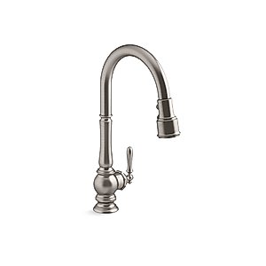 Kohler K-29709-VS Artifacts Touchless Kitchen Faucet with Pull Down Sprayer, Kitchen Sink Faucet in Vibrant Stainless
