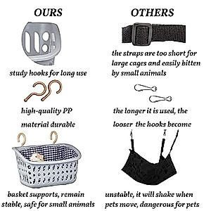 JWShang 2 Rat Hammocks for Cage Chew Proof, Rat Warm Bed, Small Animal Hanging Hammock, Rat Cage Accessories for Small Animals Rat, Mouse, Guinea Pig, Chinchilla, Sugar Glider, Ferret (Small)