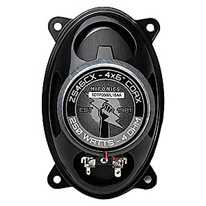 Hifonics ZS46CX Zeus Coaxial Car Speakers (Black, Pair) – 4x6 Inch Coaxial Speakers, 200 Watt, 2-Way Car Audio, Passive Crossover, Sound System (Grills Not Included)