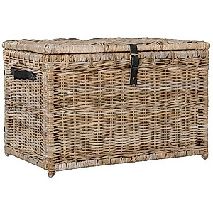 Misc 35" Wicker Storage Trunk Gray Rattan