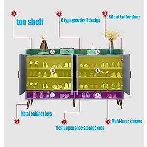 Shoe Organizer Cabinet,Shoe Holder,Shoe Rack for Front Door Entrance,Shoe Rack Shelf,Shoe Cabinet,for Living Room Entrance Hallway (60A)