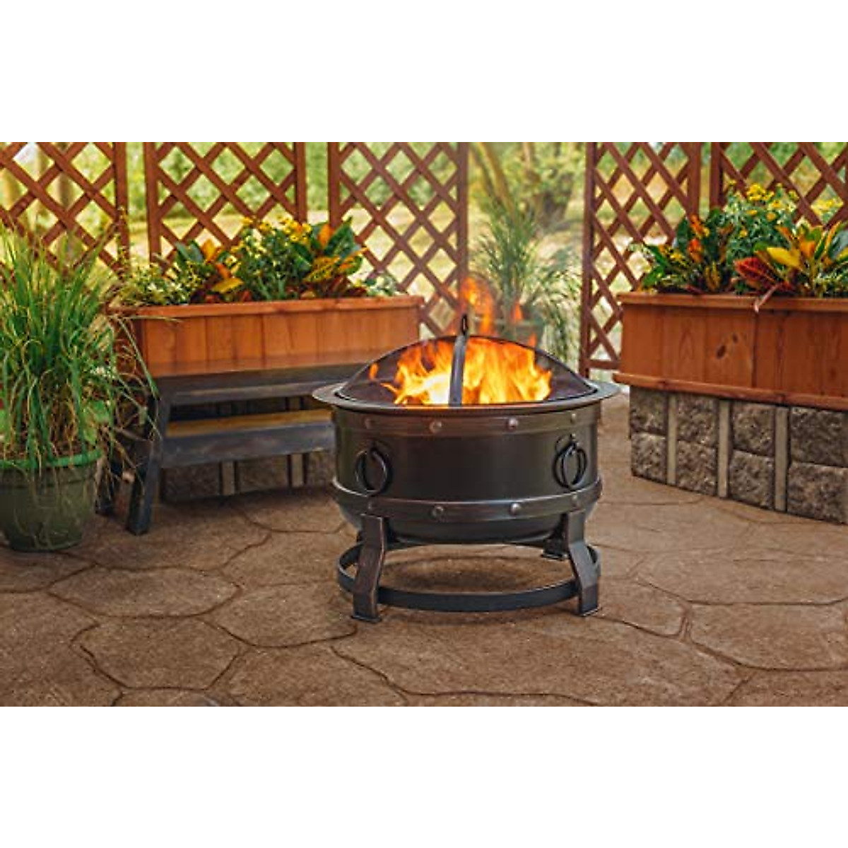 Pleasant Hearth OFW307R Killian fire Pit, Rubbed Bronze