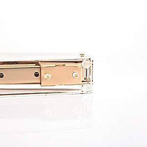 SIRMEDAL Elegant Ultra Clear Acrylic Office Supplies Acrylic Stapler Matte Gold Desktop Stapler with 1000pcs Staples for Office Accessories(Gold)