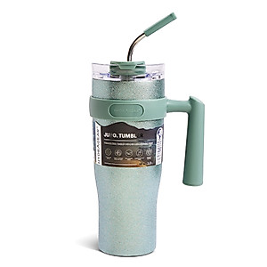 Hydragear Juno Stainless Steel Tumbler with 2-in-1 Lid and Reusable Straw - 40 Oz - Rain Glitter