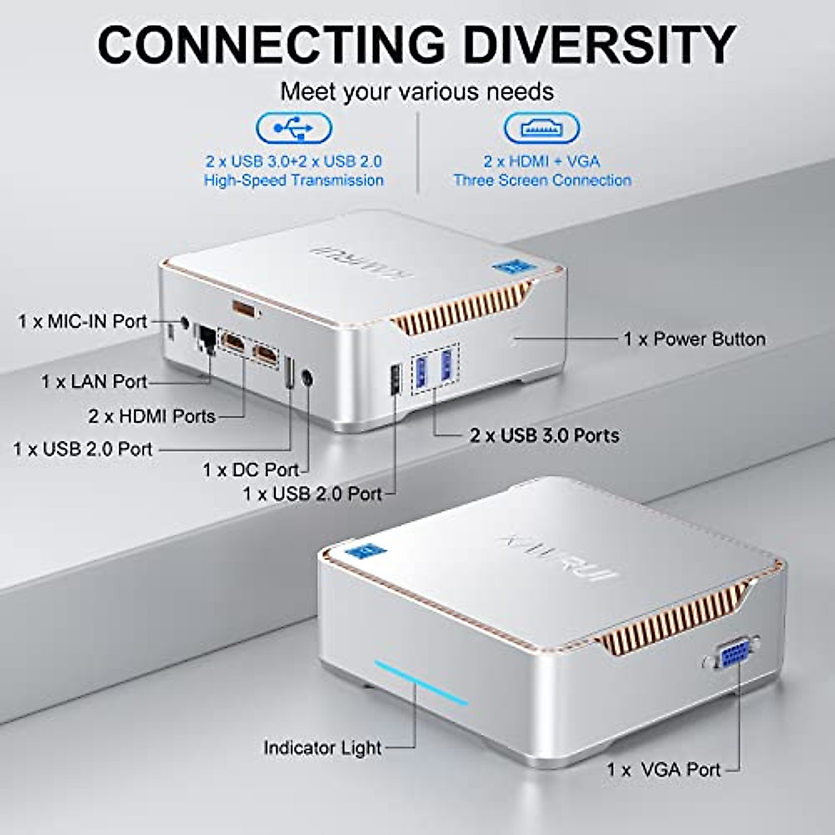 KAMRUI GK3 Plus Mini PC,12th Intel Alder Lake- N95 (up to 3.4GHz) 16GB RAM 512GB M.2 SSD Micro PC, Gigabit Ethernet, 4K UHD, Dual Wi-Fi, BT 4.2 Home/Business Mini Desktop Computer