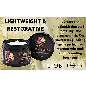 Lion Locs Hair Locking Dreads Moisturizer for Dreadlocks, Locks, Microlocs, Interlocks, Braids, Fauxlocs, Sisterlocks | - Large Container Residue and Build-Up Free (8oz) (Regular)